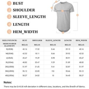 JMIERR Men's 3 Pack Cotton Hipster Hip Hop Longline Crewneck T-Shirt, Short Sleeve Gym Workout Athletic T Shirts for men Pack,S, Black/Dark Grey/Khaki