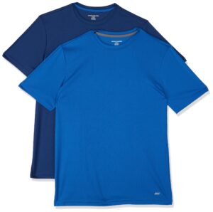 amazon essentials men's active performance tech t-shirt (available in big & tall), pack of 2, navy/royal blue, x-large