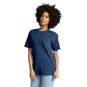 comfort colors adult short sleeve pocket tee, style g6030, true navy, x-large