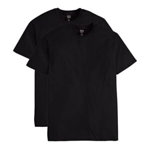 hanes men's nano premium cotton t-shirt (pack of 2), black, medium