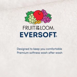 Fruit of the Loom Men's Size Big Eversoft Cotton Short Sleeve T Shirts, Breathable & Moisture Wicking with Odor Control, White, Large Tall