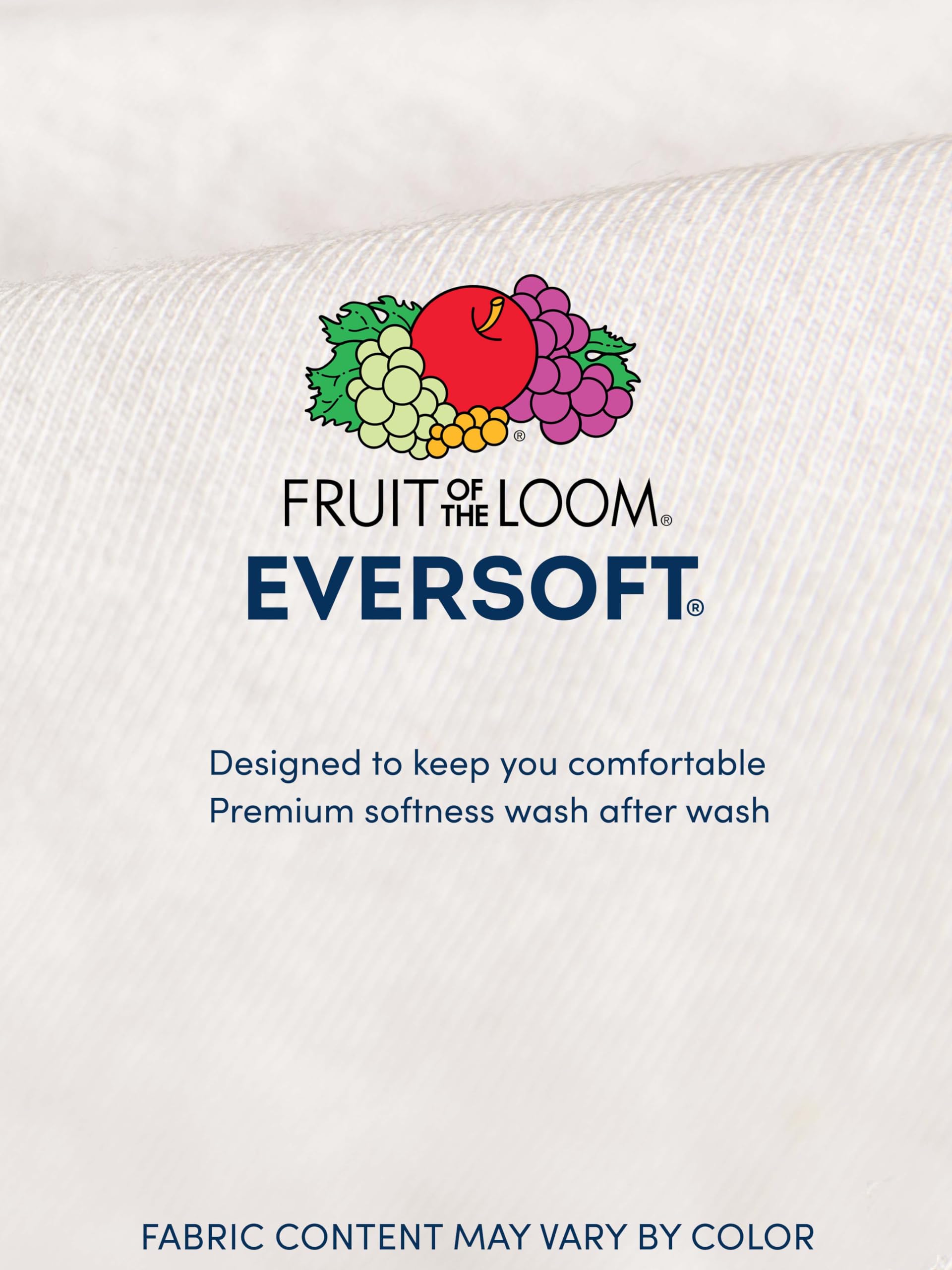 Fruit of the Loom Men's Size Big Eversoft Cotton Short Sleeve T Shirts, Breathable & Moisture Wicking with Odor Control, White, Large Tall