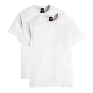 hanes men's nano premium cotton t-shirt (pack of 2), white, xx-large