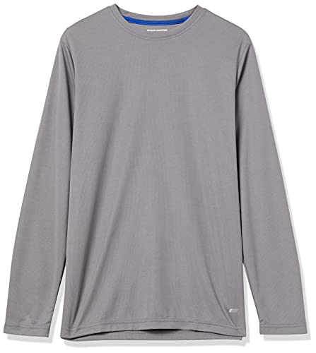 Amazon Essentials Men's Performance Tech Long-Sleeve T-Shirt, Medium Grey, Medium