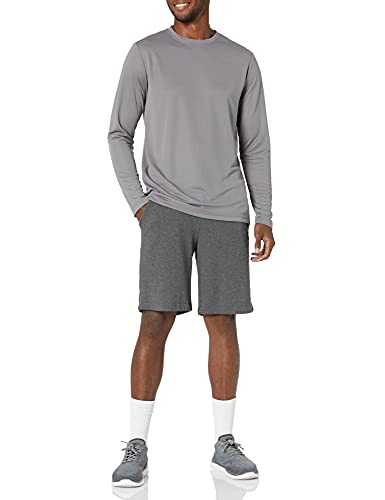 Amazon Essentials Men's Performance Tech Long-Sleeve T-Shirt, Medium Grey, Medium