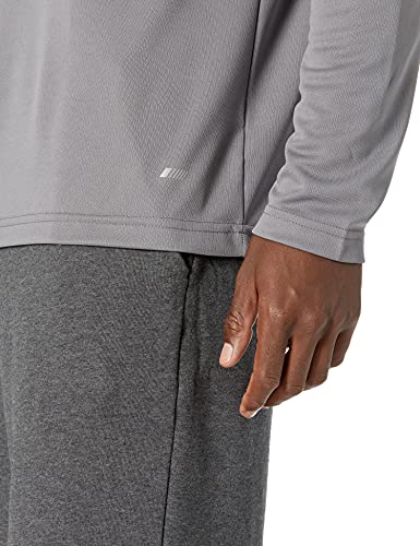 Amazon Essentials Men's Performance Tech Long-Sleeve T-Shirt, Medium Grey, Medium