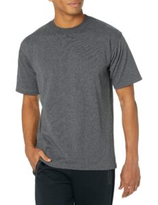 pro club men's heavyweight cotton short sleeve crew neck t-shirt, charcoal, xl-tall