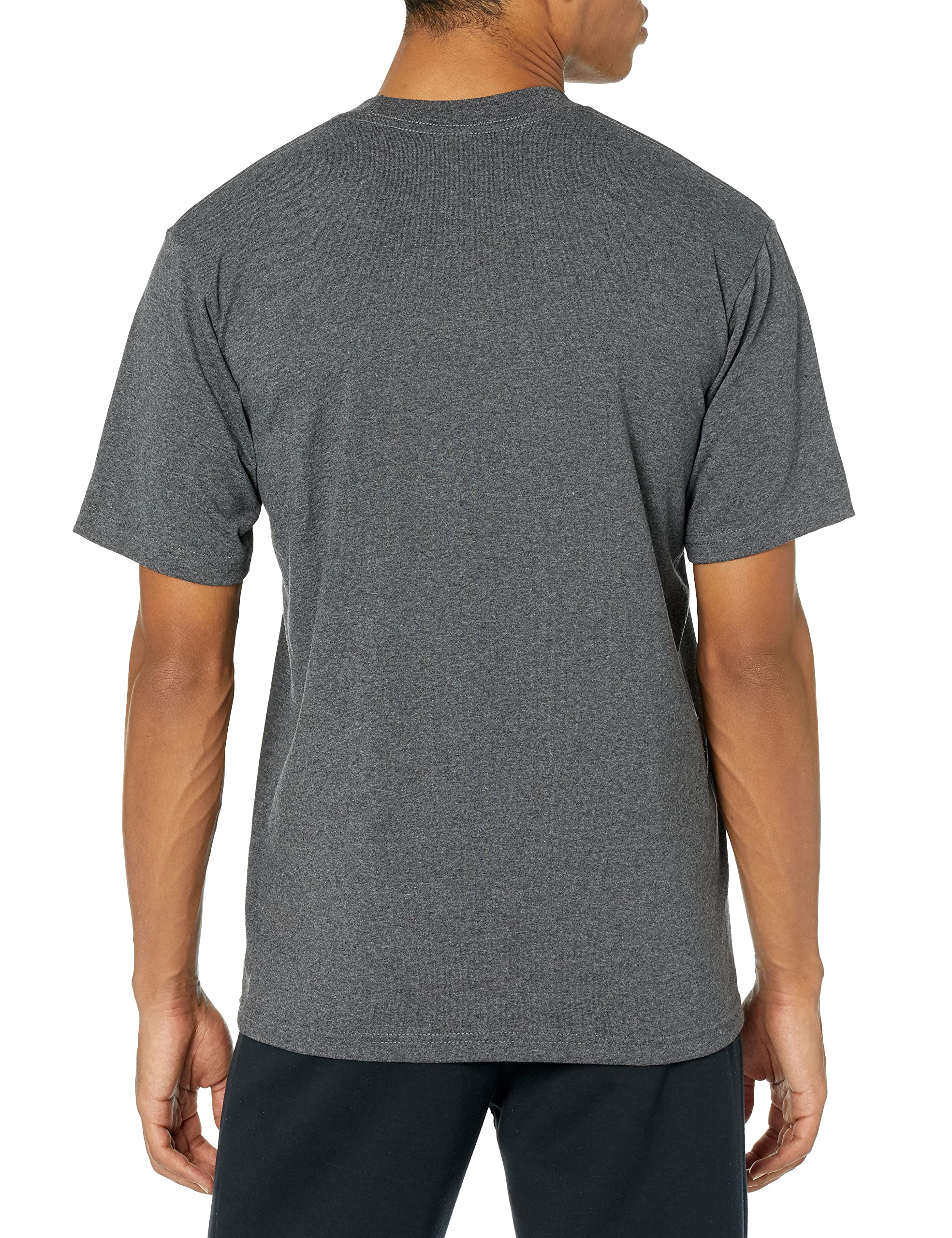 Pro Club Men's Heavyweight Cotton Short Sleeve Crew Neck T-Shirt, Charcoal, XL-Tall