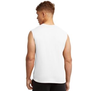 Hanes Originals Cotton T-Shirt, Muscle Tank for Men, Lightweight Sleeveless Tee, White