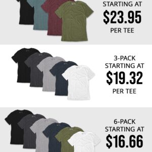 INTO THE AM Premium Men's Fitted T-Shirt 6-Pack - Modern Fitted Fresh Classic Crew Neck Essential Tee Shirts Men Multi Pack (Black/Charcoal/Grey/Navy/Olive Green/White, X-Large)