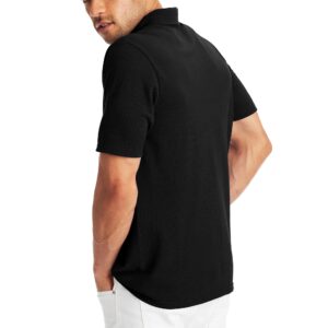 Hanes Men's Short Sleeve X-Temp W/ FreshIQ Polo, Black, XX-Large