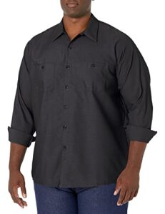 red kap men's industrial work shirt, regular fit, long sleeve, black, 2x-large