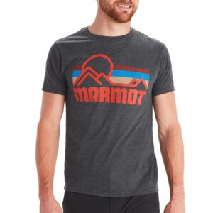 MARMOT Men's Coastal Short Sleeve T-Shirt, Charcoal Heather, Large