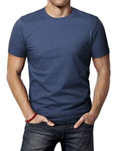 h2h shorts sleeve crew neck t-shirts for men darkblue us l/asia xl (cmtts0198)