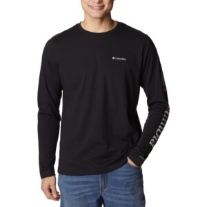 Columbia Men's Thistletown Hills Long Sleeve Logo Tee, Black, X-Large