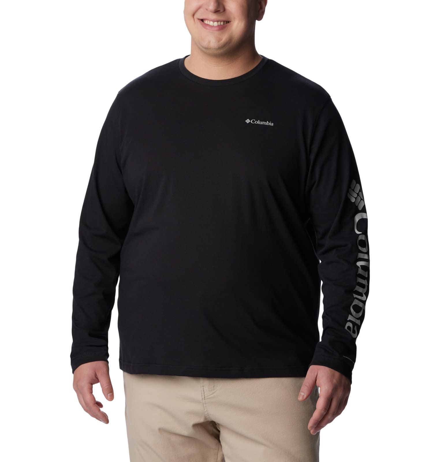 Columbia Men's Thistletown Hills Long Sleeve Logo Tee, Black, X-Large