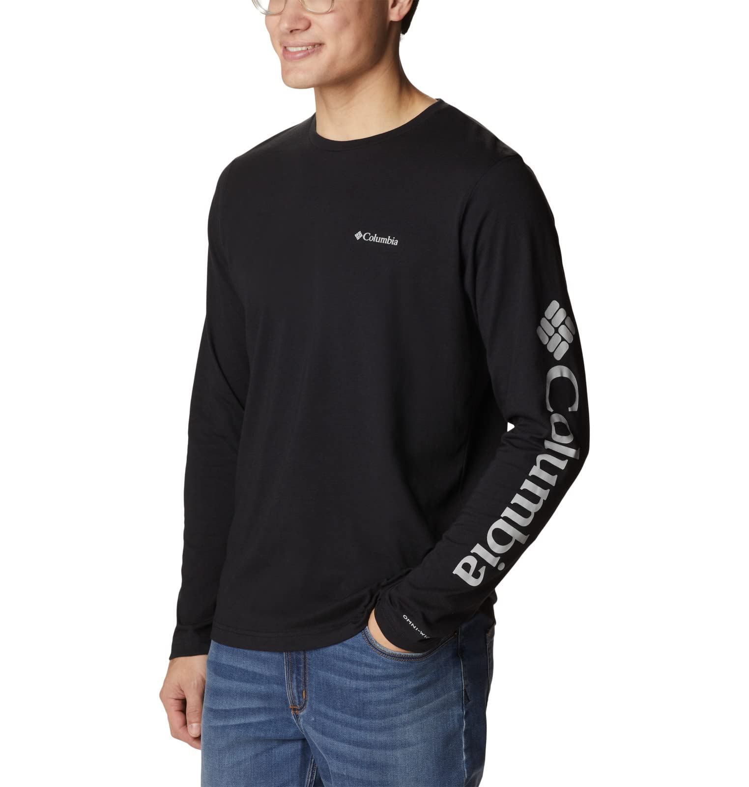 Columbia Men's Thistletown Hills Long Sleeve Logo Tee, Black, X-Large