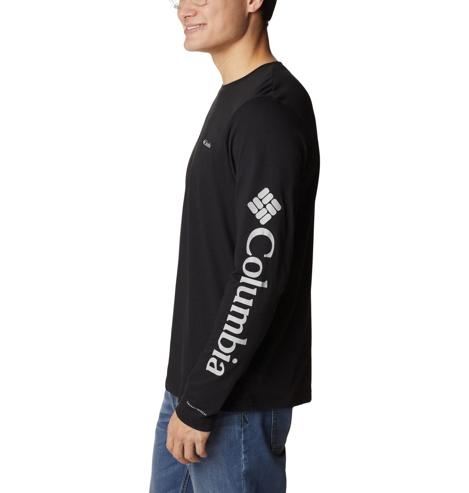 Columbia Men's Thistletown Hills Long Sleeve Logo Tee, Black, X-Large