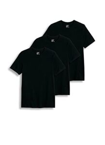 jockey men's undershirt classic crew neck - 3 pack, black, xl