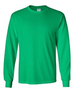 gildan ultra cotton 6 oz. long-sleeve t-shirt (g240)- irish green,large