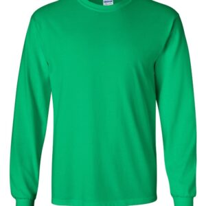 Gildan Ultra Cotton 6 Oz. Long-Sleeve T-Shirt (G240)- Irish Green,Large