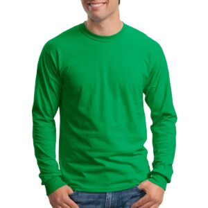 Gildan Ultra Cotton 6 Oz. Long-Sleeve T-Shirt (G240)- Irish Green,Large