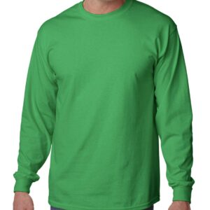 Gildan Ultra Cotton 6 Oz. Long-Sleeve T-Shirt (G240)- Irish Green,Large