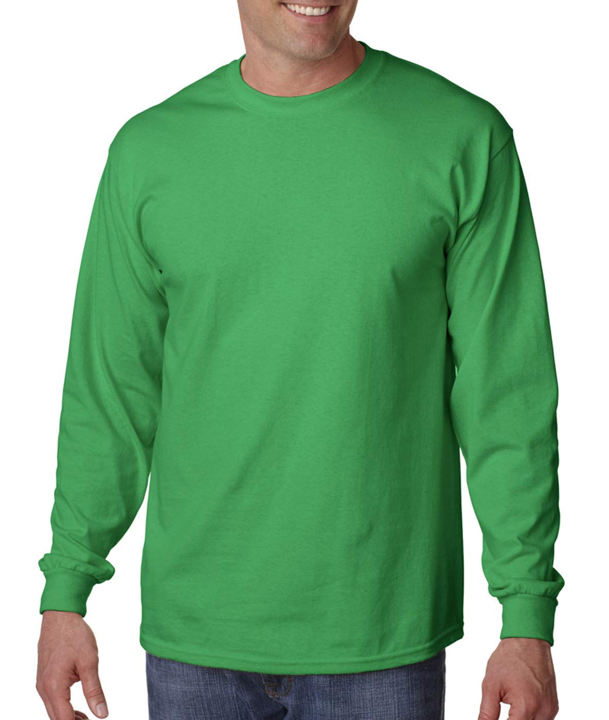 Gildan Ultra Cotton 6 Oz. Long-Sleeve T-Shirt (G240)- Irish Green,Large