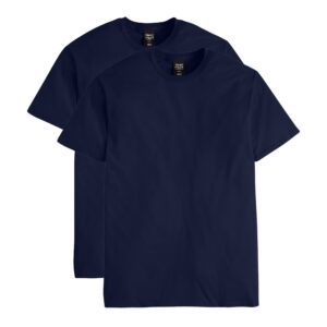 hanes men's nano premium cotton t-shirt (pack of 2), navy, xx-large