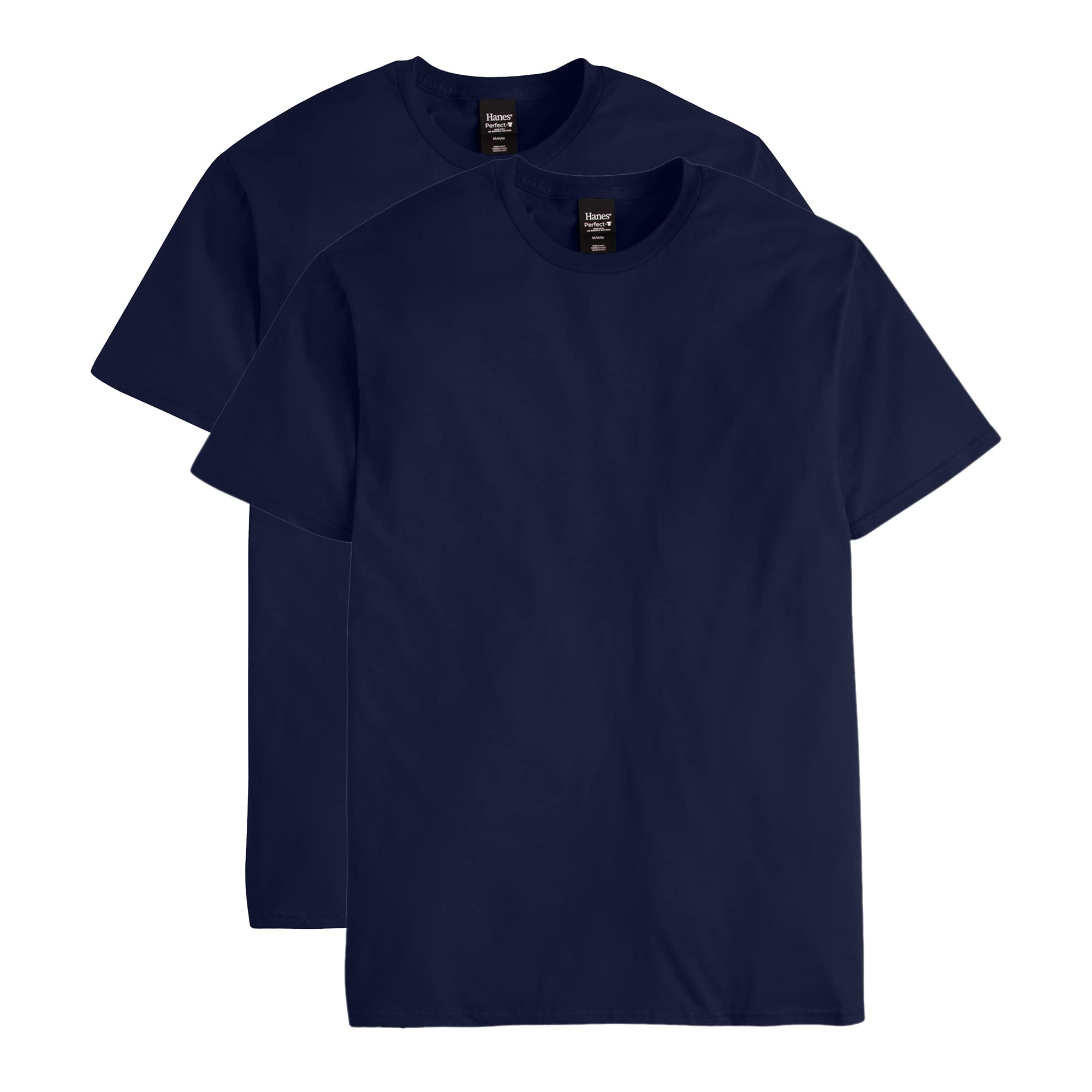 Hanes Men's Nano Premium Cotton T-Shirt (Pack of 2), Navy, XX-Large