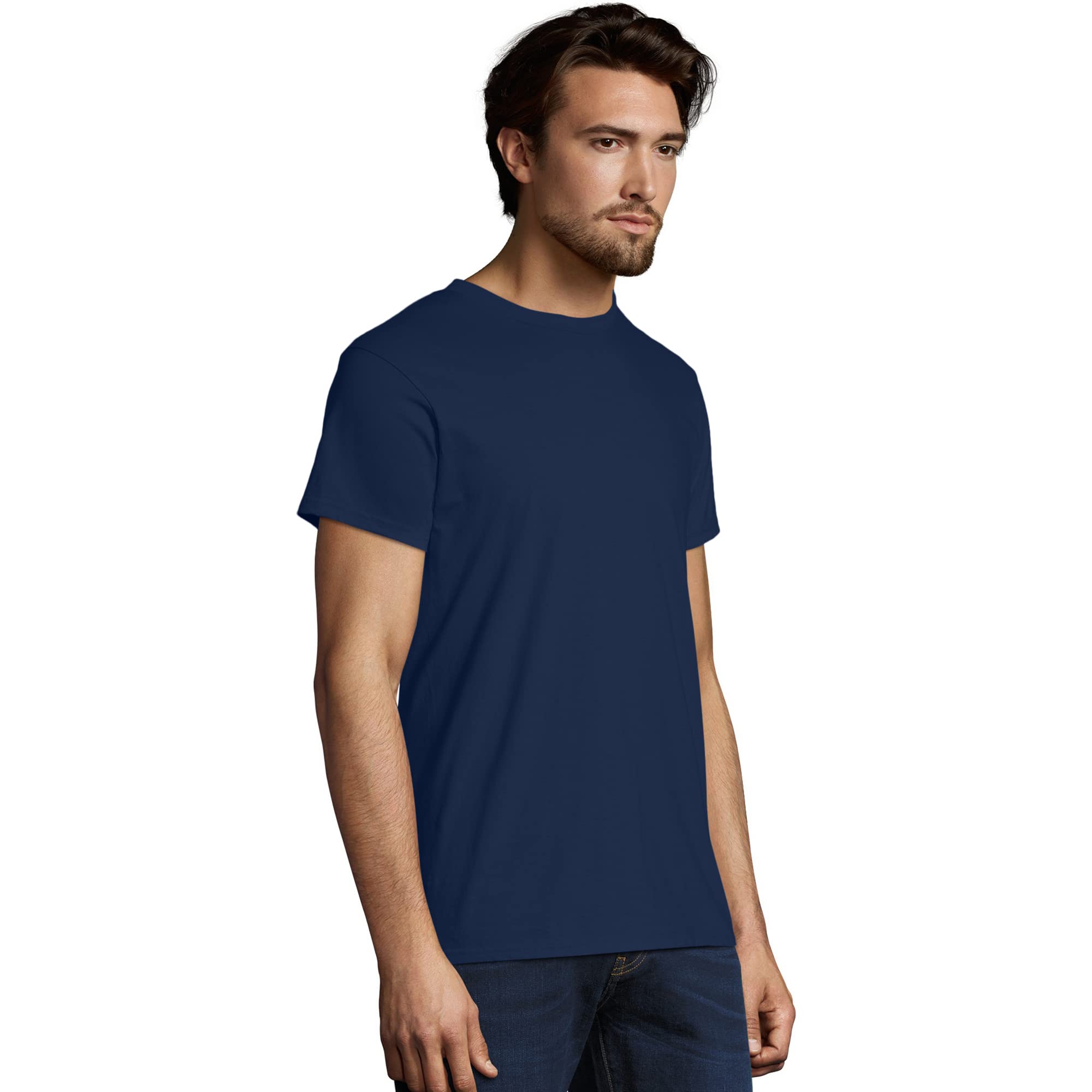 Hanes Men's Nano Premium Cotton T-Shirt (Pack of 2), Navy, XX-Large