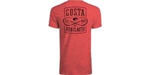 costa del mar mens fury blend short sleeve crewneck t shirt, red heather, large us