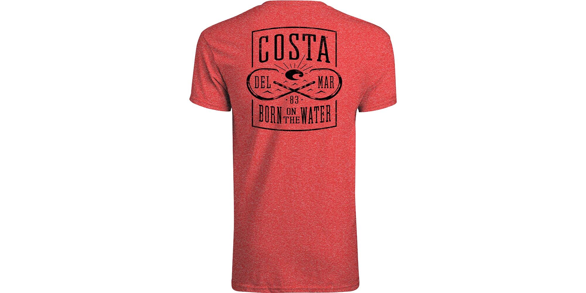 Costa Del Mar mens Fury Blend Short Sleeve Crewneck T Shirt, Red Heather, Large US