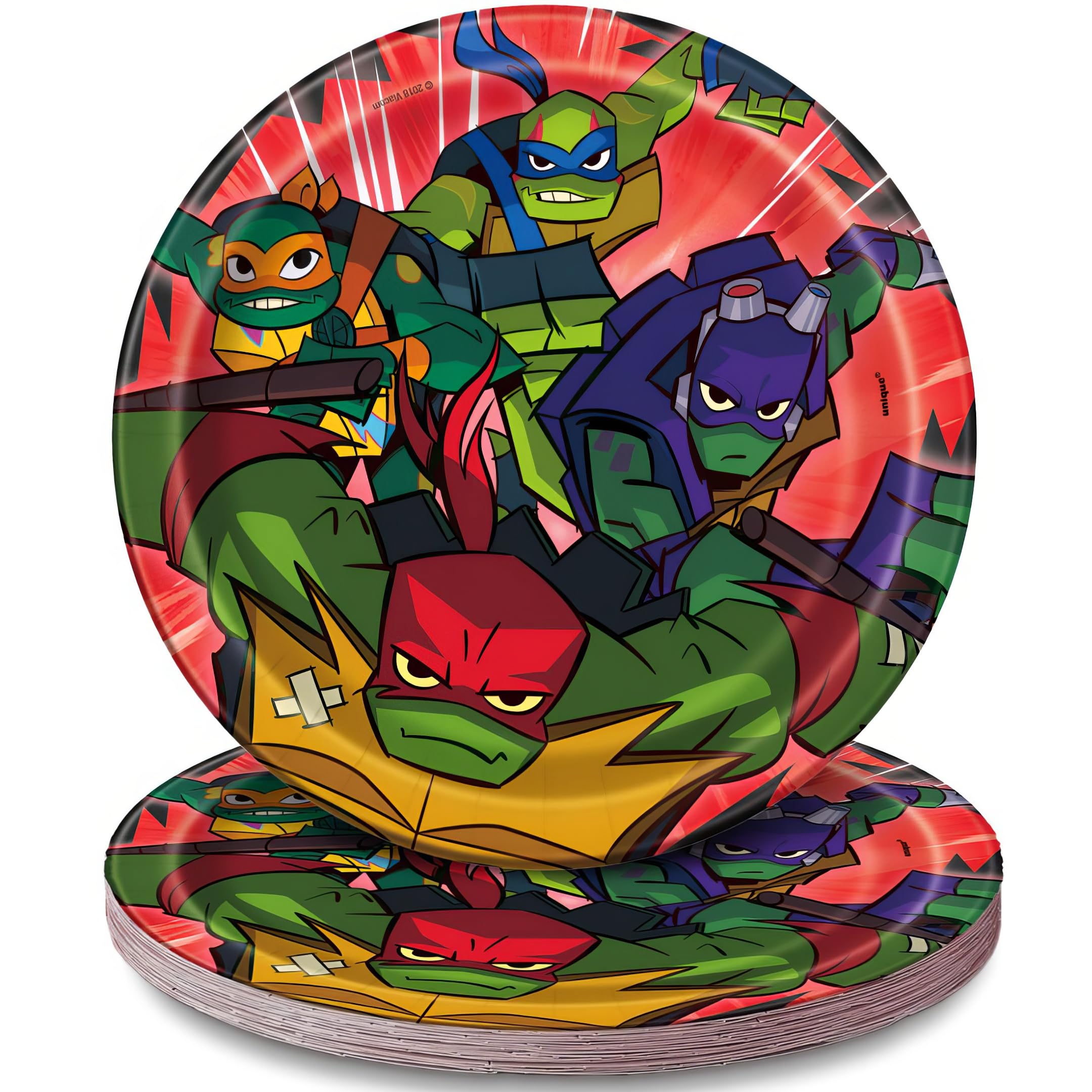 Unique Round Dessert Paper Plates - 7" | Teenage Mutant Ninja Turtles | 8 Pcs