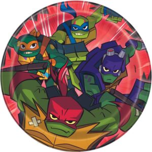 Unique Round Dessert Paper Plates - 7" | Teenage Mutant Ninja Turtles | 8 Pcs