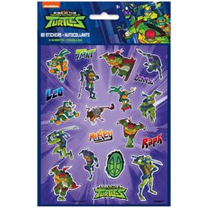 TMNT Teenage Mutant Ninja Turtles Birthday Party Supplies Bundle includes 16 Plates, 16 Napkins, 1 Table Cover, 16 Loot Bags, 16 Paper Masks, 8 Sticker Sheets, 1 Dinosaur Sticker Sheet