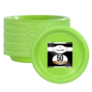 exquisite 9 inch. dinner plates lime green plastic plates disposable, 50 count plate set, disposable plates for party, heavy duty plastic plates disposable, plastic plates for party, party plates