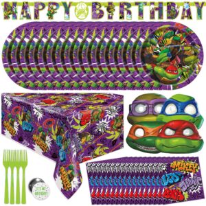 teenage mutant ninja turtle birthday party supplies | serves 16 guests | officially licensed | tmnt mutant mayhem movie | birthday decorations