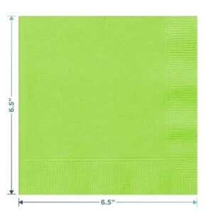 Solid Lime Green Paper Dinner Plates and Luncheon Napkins, Green Party Supplies and Table Decorations (Serves 16)