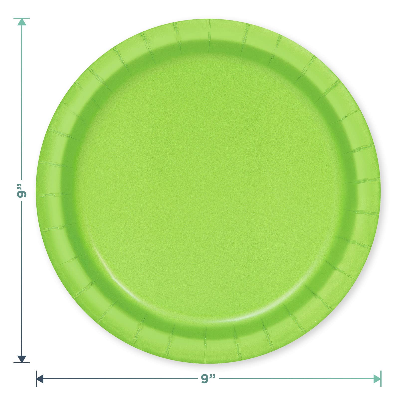 Solid Lime Green Paper Dinner Plates and Luncheon Napkins, Green Party Supplies and Table Decorations (Serves 16)