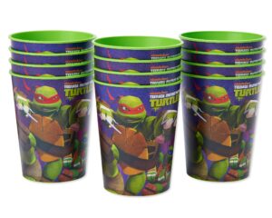 american greetings teenage mutant ninja turtle (tmnt) party supplies, 16 oz. reusable plastic party cup (12-count)