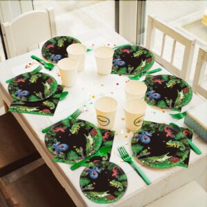 Reptile Snake Party Supplies Favors Lizard Reptile Birthday Party Decorations Plates Napkins for Kids Jungle Swamp Snake Alligator Camping Wildlife Turtle Wilderness Party Serves 24