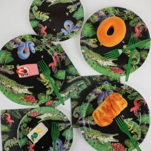 Reptile Snake Party Supplies Favors Lizard Reptile Birthday Party Decorations Plates Napkins for Kids Jungle Swamp Snake Alligator Camping Wildlife Turtle Wilderness Party Serves 24