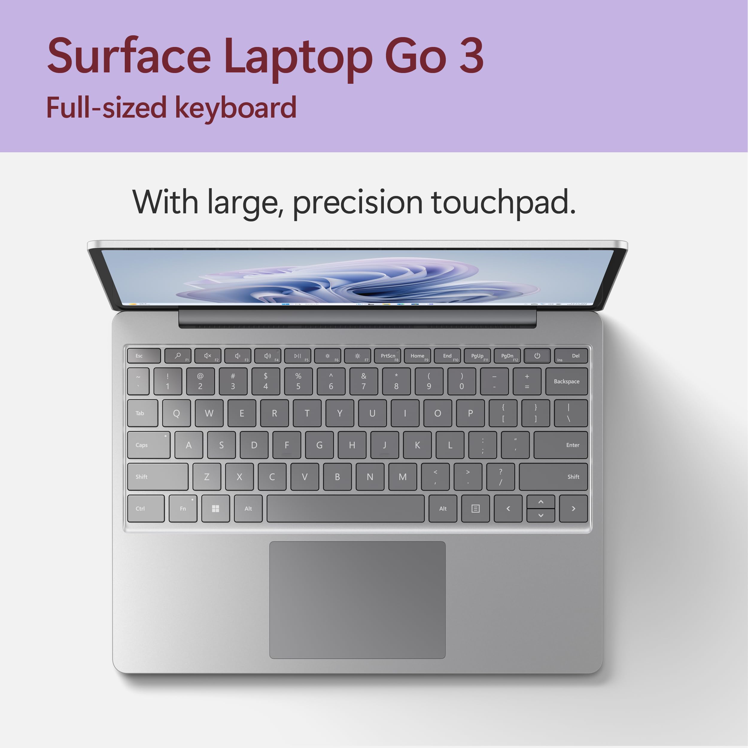 Microsoft Surface Laptop Go 3 (2023) - 12.4" Touchscreen, Thin & Lightweight, Intel Core i5, 8GB RAM, 256GB SSD SSD, with Windows 11, Platinum Color Copilot