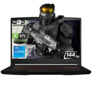 msi thin gf63 gaming laptop, 15.6" 144hz fhd display, 12th gen intel core i5-12450h, nvidia geforce rtx 4050, 16gb ram, 1tb pcie ssd, webcam, backlit kb, wi-fi 6, windows 11 home