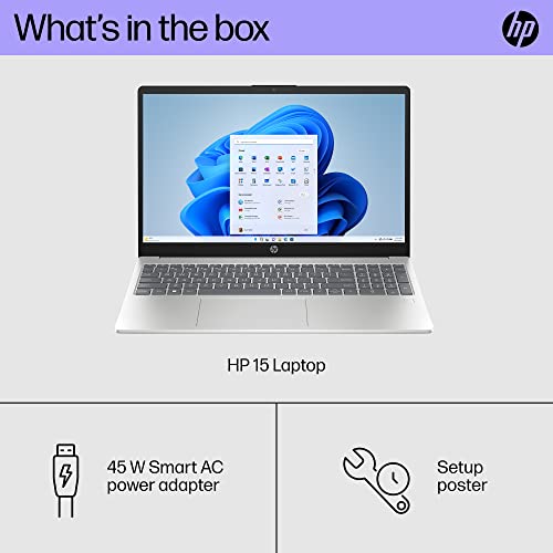 HP 15 Laptop, FHD Display, AMD Ryzen 3 7320U, 8 GB RAM, 256 GB SSD, AMD Radeon Graphics, Windows 11 Home in S Mode, 15-fc0010nr (2023), Silver