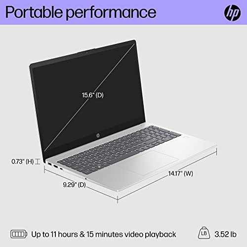 HP 15 Laptop, FHD Display, AMD Ryzen 3 7320U, 8 GB RAM, 256 GB SSD, AMD Radeon Graphics, Windows 11 Home in S Mode, 15-fc0010nr (2023), Silver