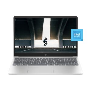 hp 15 laptop, hd touchscreen, intel processor n200, 4 gb ram, 128 gb ufs, intel uhd graphics, windows 11 home in s mode, 15-fd0010nr (2023),silver