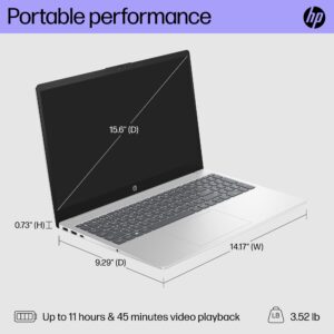 HP 15 Laptop, HD Touchscreen, Intel Processor N200, 4 GB RAM, 128 GB UFS, Intel UHD Graphics, Windows 11 Home in S Mode, 15-fd0010nr (2023),Silver