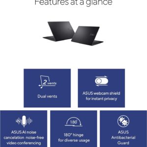 ASUS 2023 Newest Vivobook 16 Laptop, 16” WUXGA (1920x1200) 16:10 Laptop, Intel Core i5-1235U CPU, 40GB RAM, 2TB SSD, Intel UHD Graphics, Wi-Fi, Thin and Light, Windows 11 Home, Indie Black